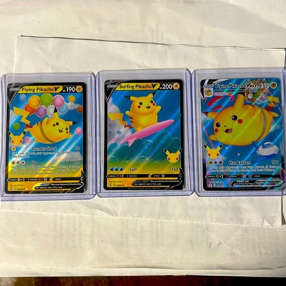 Pokemon | Other | 22 Pokemon Celebrations Flying Pikachu Surfing ...